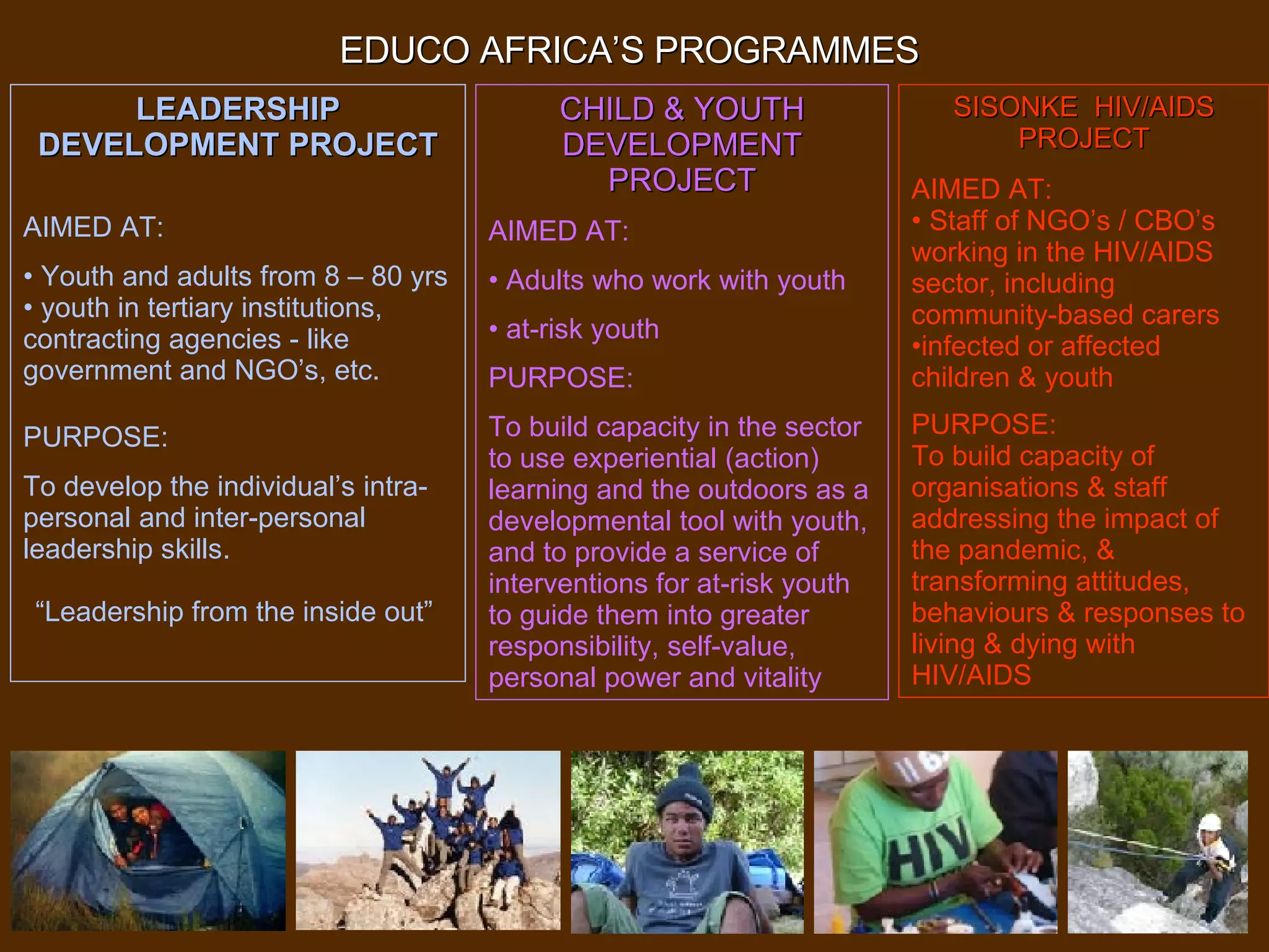 Educo Africa At A Glance October 2008 | PPT