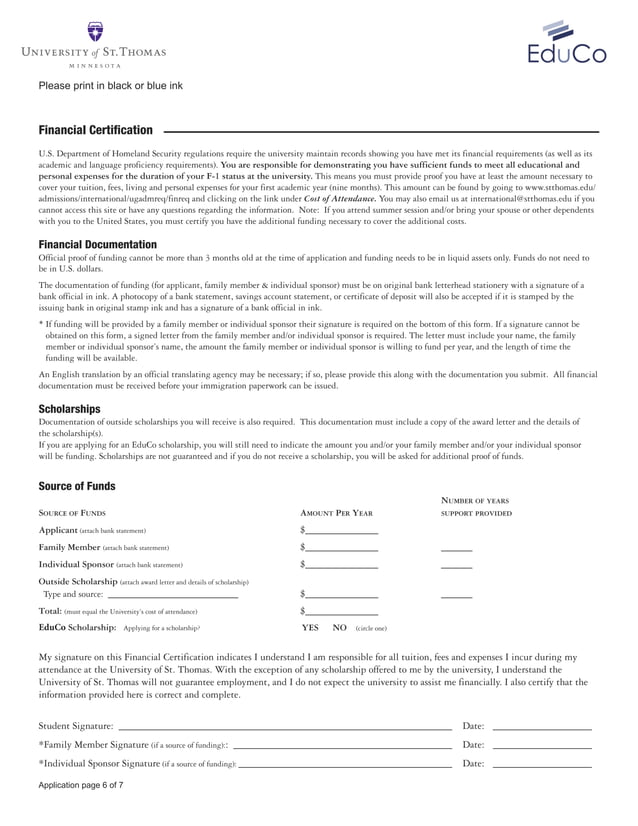st-thomas-student-application-form | PDF