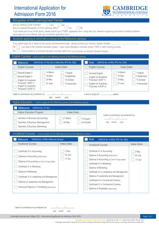 Cambridge International College Educo cic enrolment-form_email | PDF