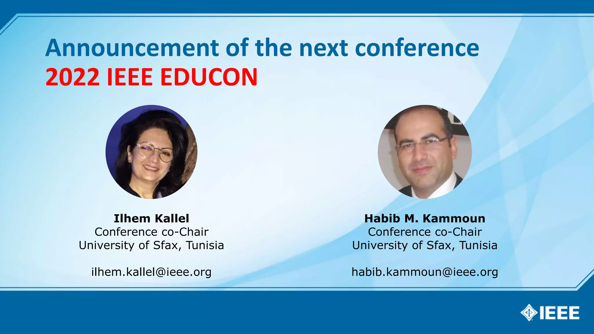 Presentation of the IEEE EDUCON 2022 conference in Tunisia | PPTX