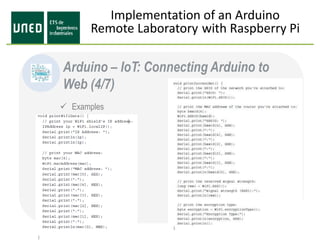 Implementation of an Arduino Remote Laboratory with Raspberry Pi | PPT