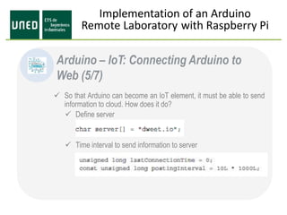 Implementation of an Arduino Remote Laboratory with Raspberry Pi | PPT