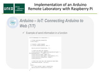 Implementation of an Arduino Remote Laboratory with Raspberry Pi | PPT
