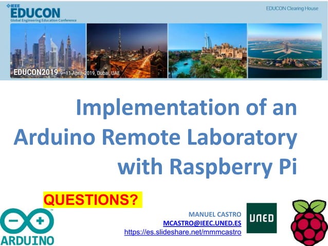 Implementation of an Arduino Remote Laboratory with Raspberry Pi | PPT