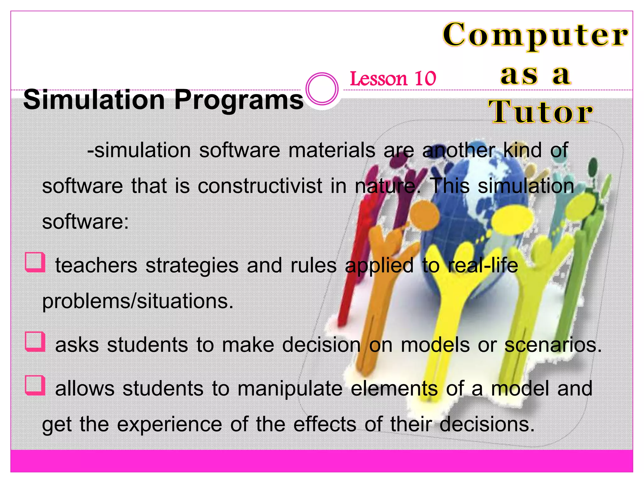 lesson 10 computer as a tutor | PPTX