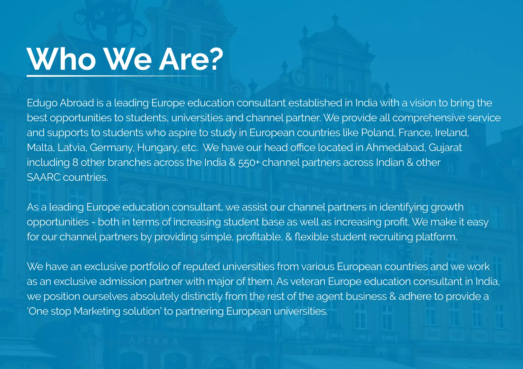 Europe Education - Visa consultant in Ahmedabad , India| Edugo Abroad | PPT