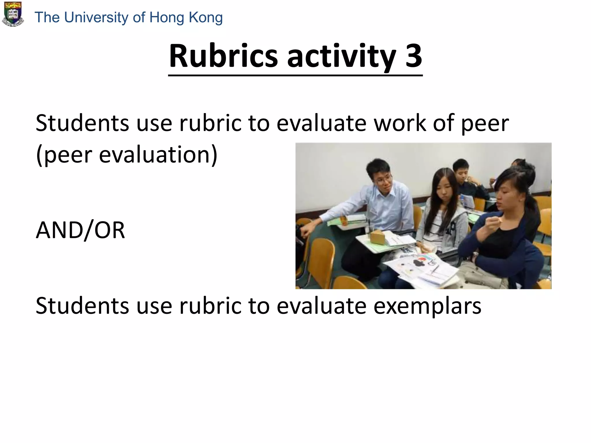 Clarifying learning goals & standards: rubrics & exemplars | PPTX