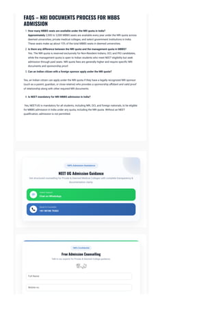 NRI Documents Required for MBBS Admission – Complete Checklist Guide | PDF