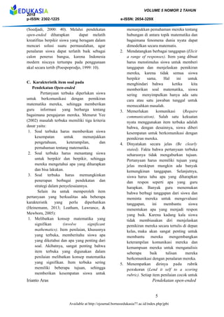 Pendekatan open-ended dalam pembelajaran matematika | DOC