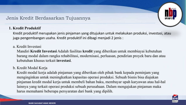 PENGENALAN BPR DAN PRODUK – PRODUK BPR | PPTX