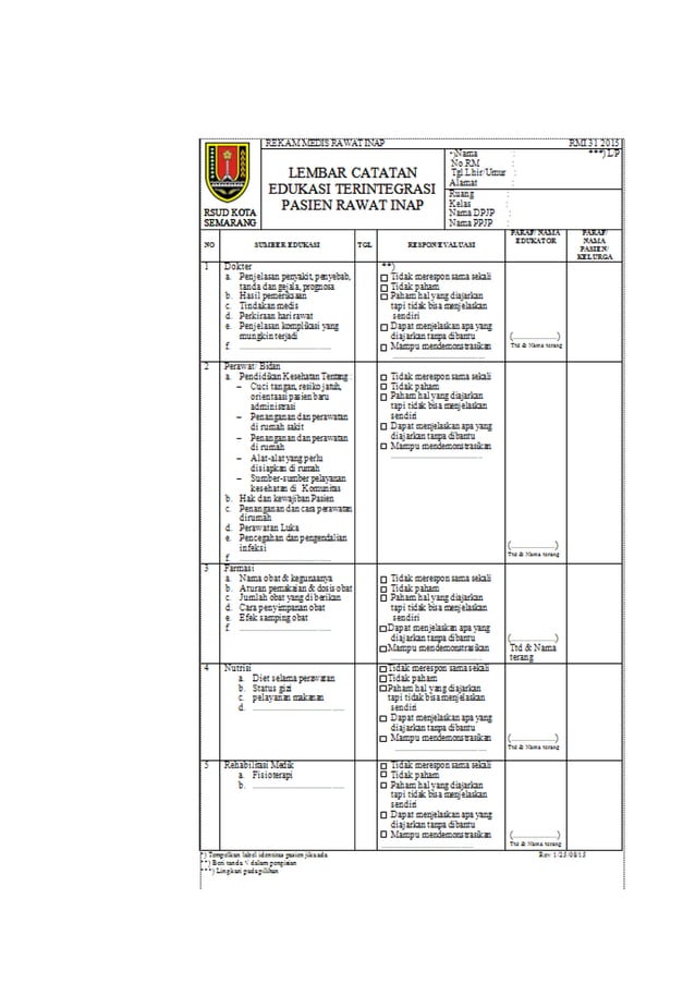 Edukasi pasien dan keluarga | PDF