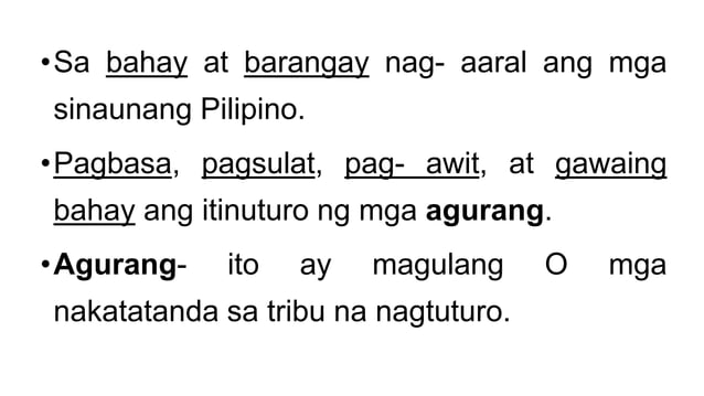 Edukasyon ng Sinaunang Pilipino | PPTX