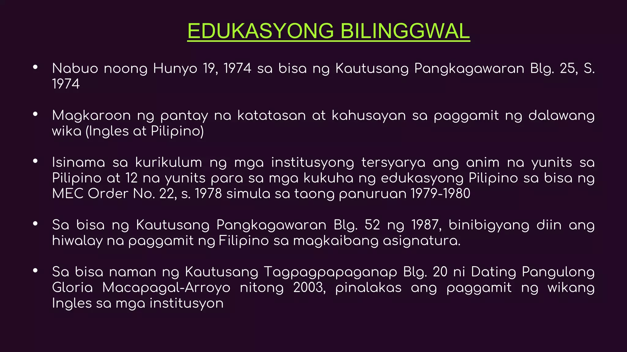 Edukasyong Bilinggwal at Multilinggwal | PPTX