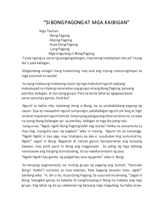 Edukasyon sa pagkatao mga tula | DOCX