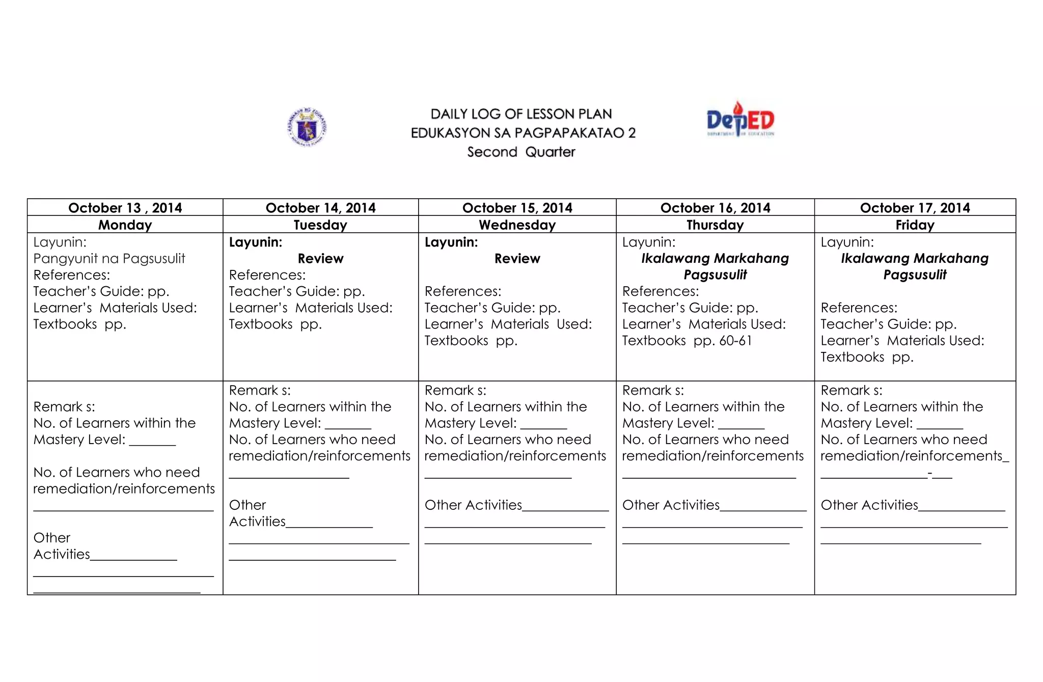LEARNING COMPETENCIES GRADE 2 Edukasyonsapagpapakatao (1) | PPT