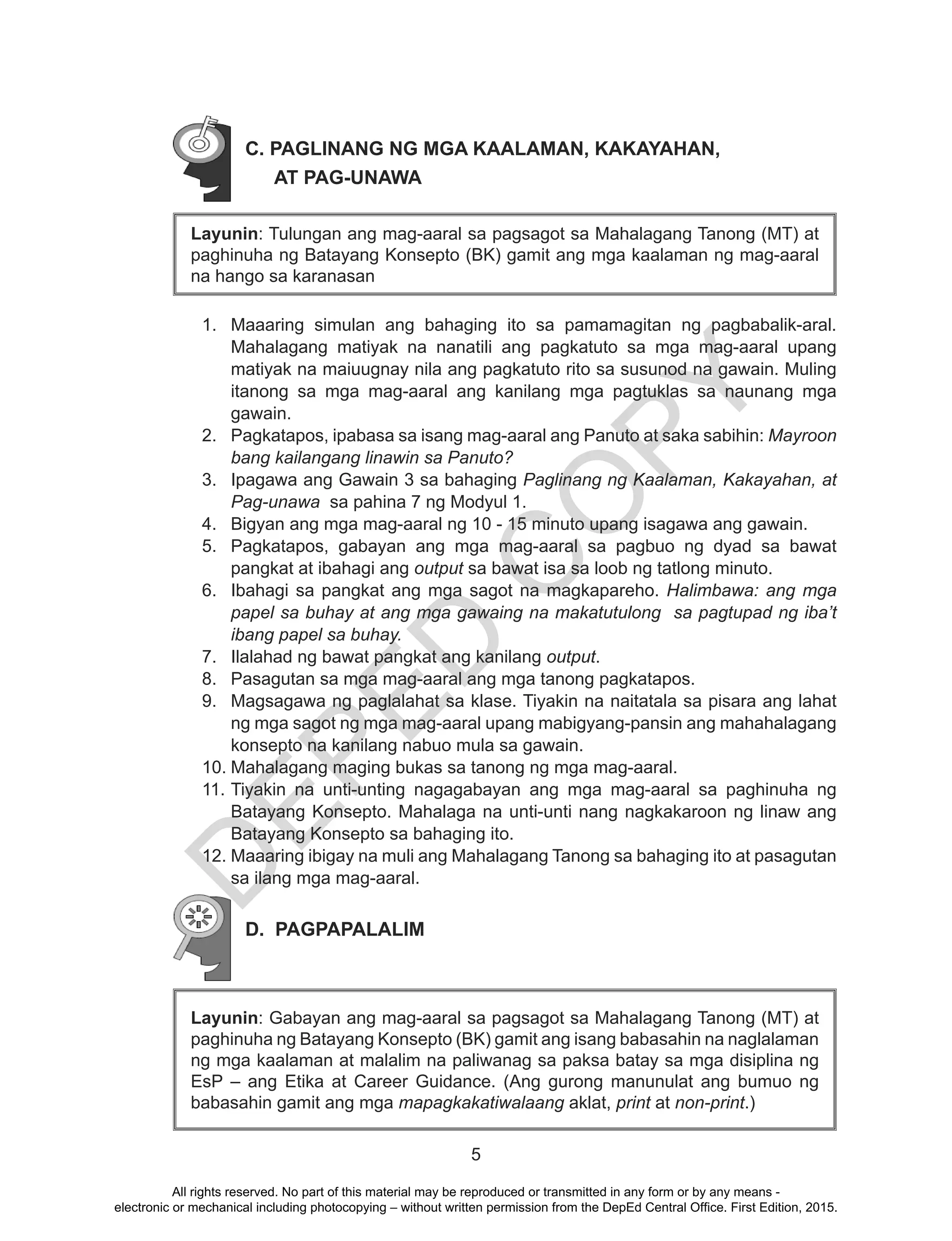 Edukasyon sa pagpapakatao grade 10 tg quarter 1 | PDF
