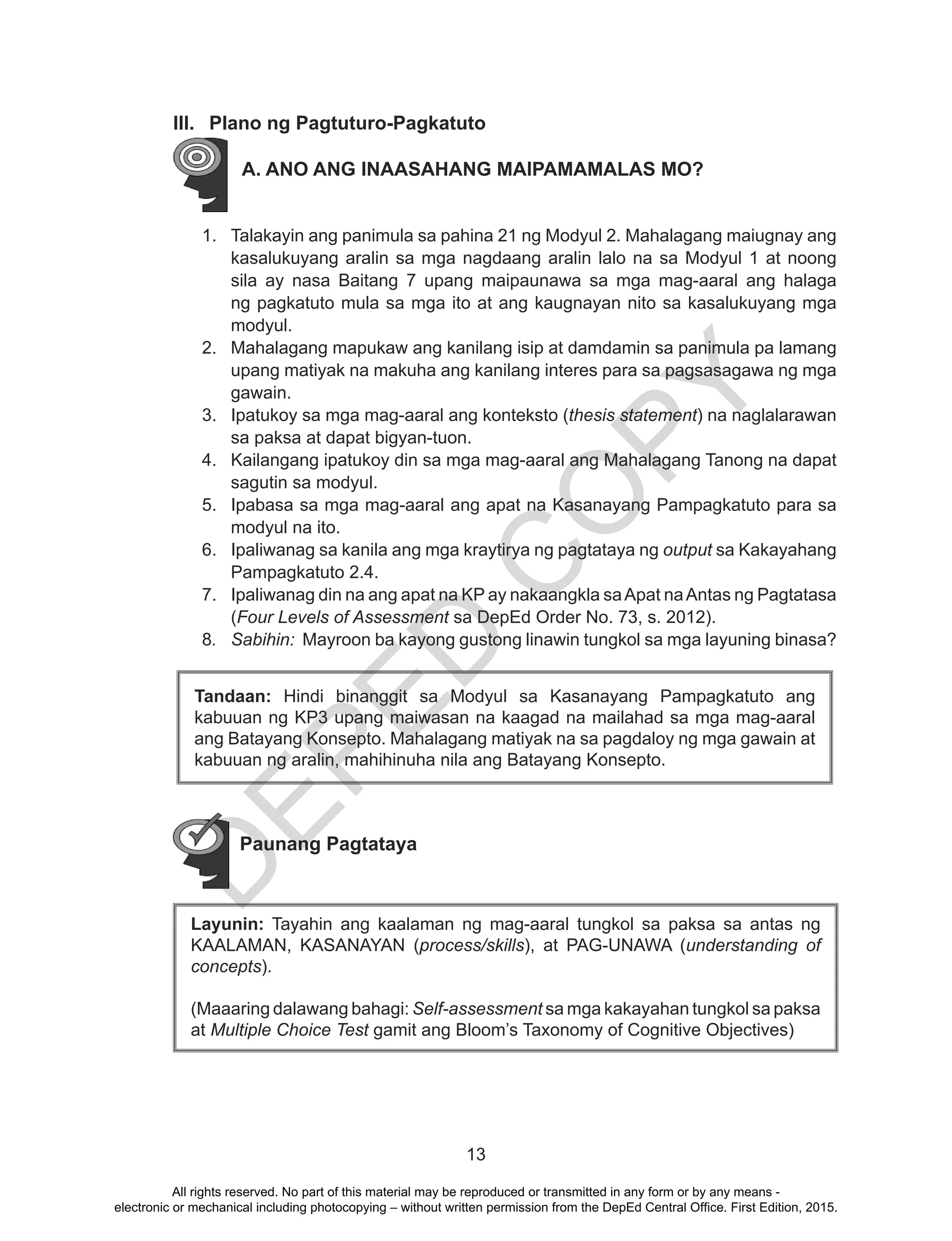 Edukasyon sa pagpapakatao grade 10 tg quarter 1 | PDF