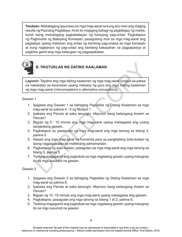 Edukasyon sa pagpapakatao grade 10 tg quarter 1 | PDF