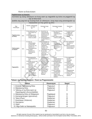 Edukasyon sa pagpapakatao grade 10 tg quarter 2 | PDF