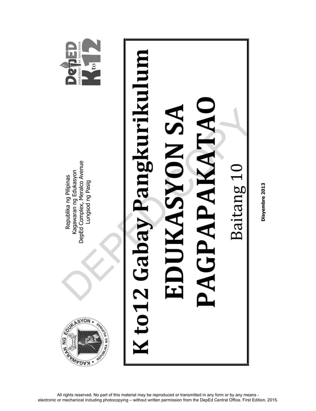 Edukasyon sa pagpapakatao grade 10 tg quarter 3 | PDF