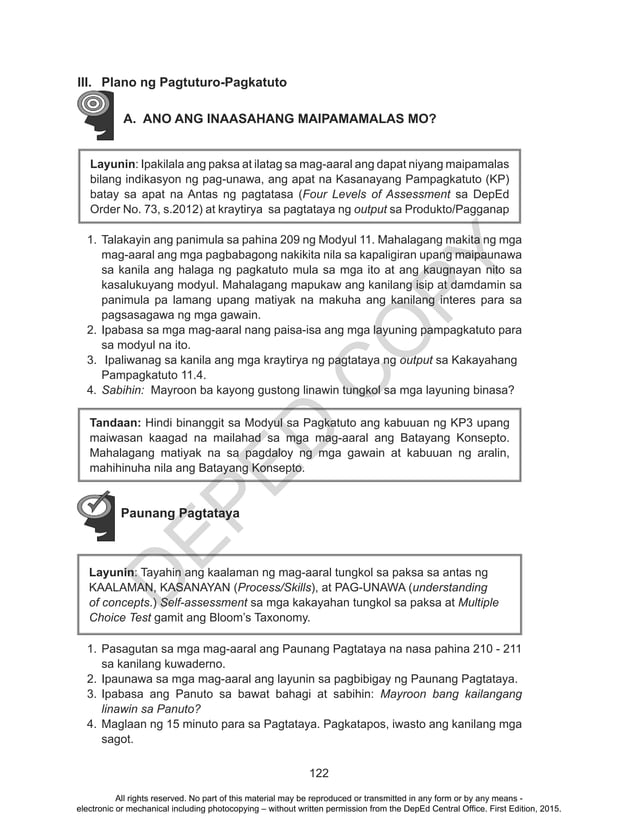 Edukasyon sa pagpapakatao grade 10 tg quarter 3 | PDF