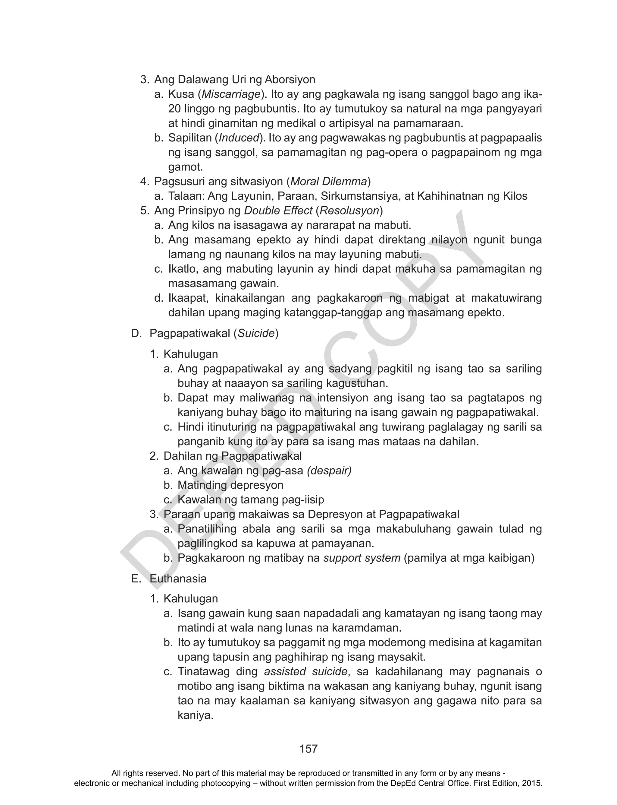 Edukasyon sa pagpapakatao grade 10 tg quarter 4 | PDF