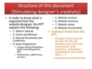 Edu lab website structure, colors, functionality | PPT