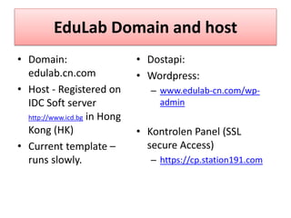 Edu lab website structure, colors, functionality | PPT