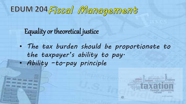 Fiscal Management / Principles of Taxation | PPTX