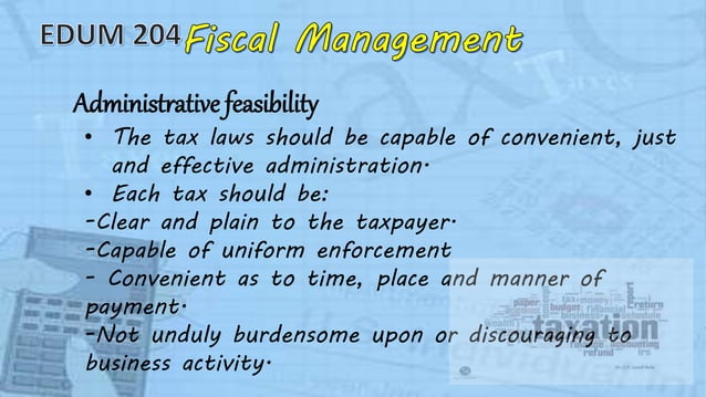 Fiscal Management / Principles of Taxation | PPTX