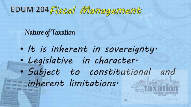 Fiscal Management / Principles of Taxation | PPTX