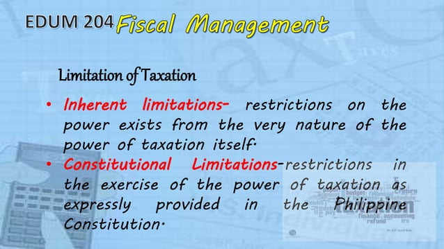 Fiscal Management / Principles of Taxation | PPTX