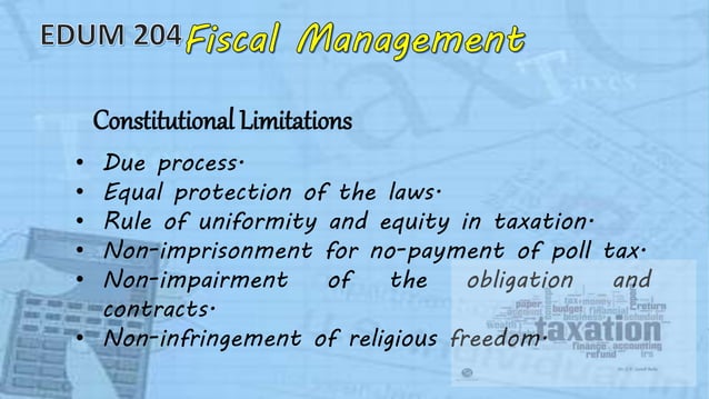 Fiscal Management / Principles of Taxation | PPT