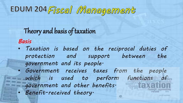 Fiscal Management / Principles of Taxation | PPTX
