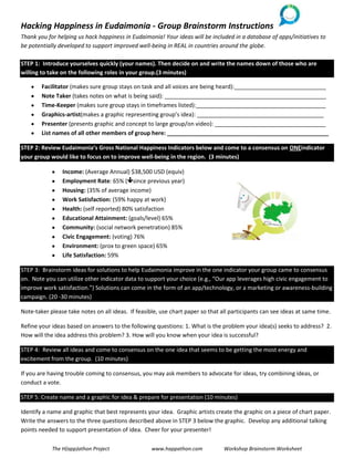 H(app)athon Project Eudaimonia Worksheet | PDF