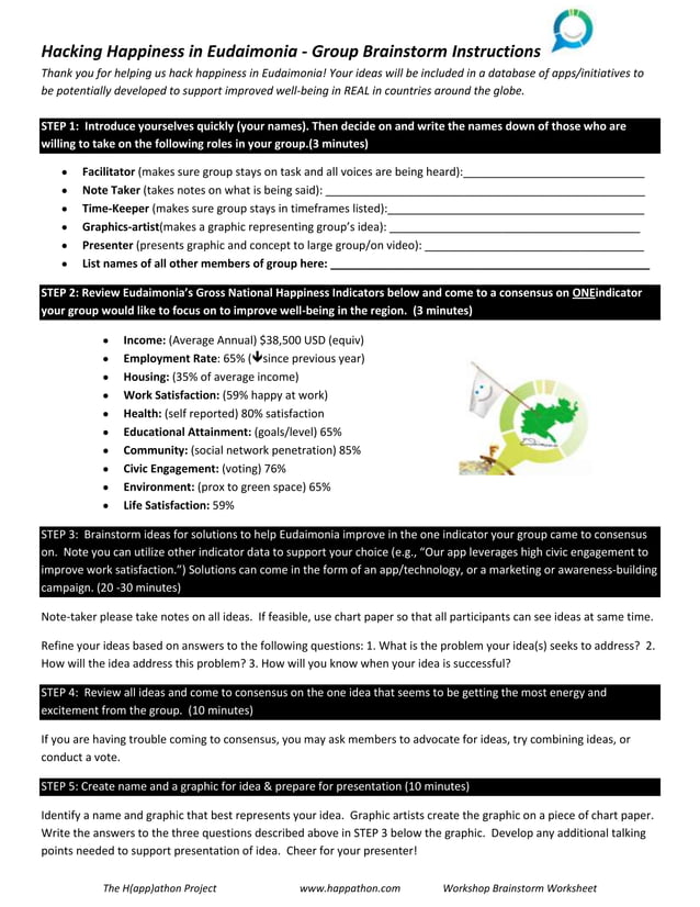 H(app)athon Project Eudaimonia Worksheet | PDF