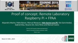 Proof of concept: Remote Laboratory Raspberry Pi + FPAA | PPTX