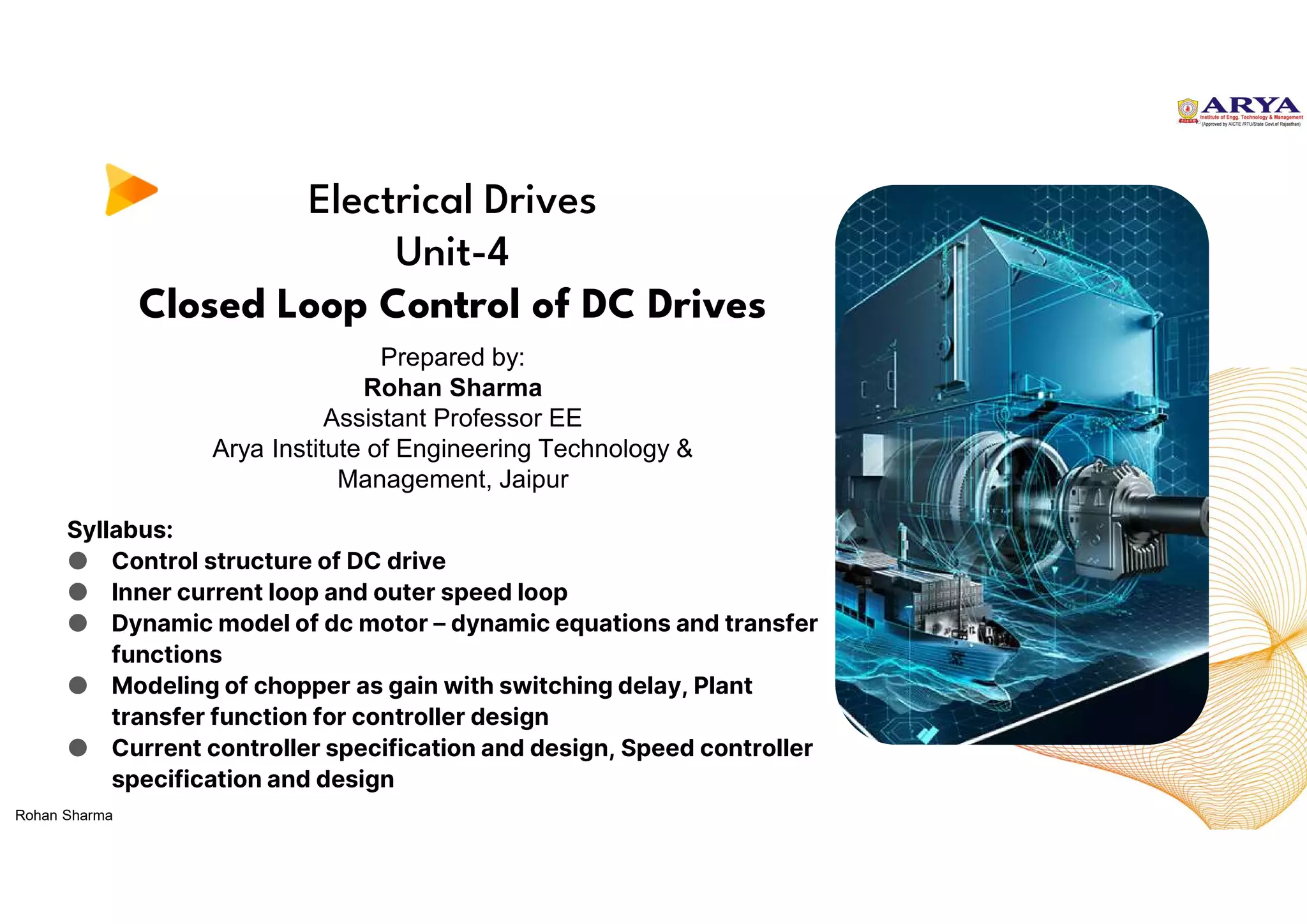Closed Loop Control of DC Drives | PDF