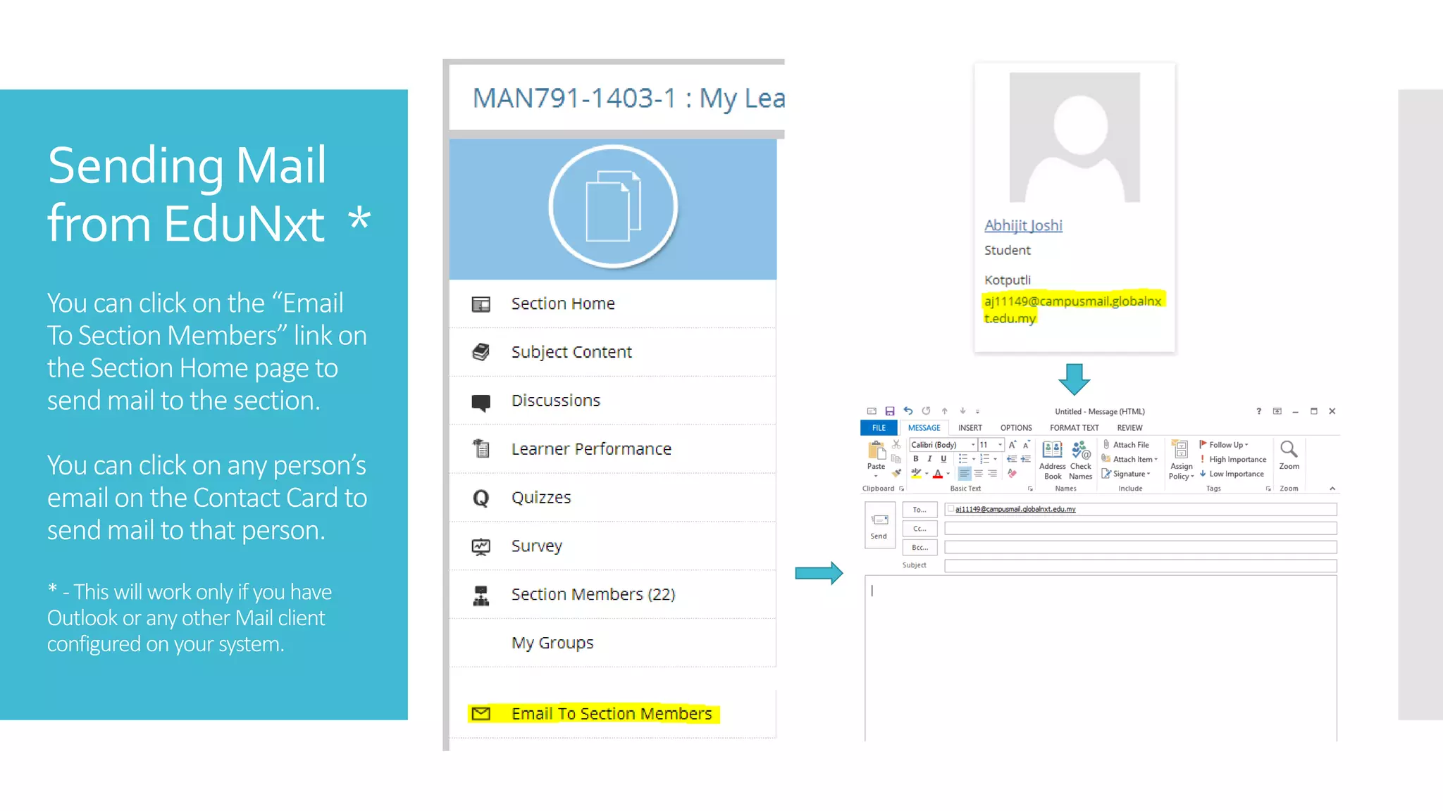 EduNxt V2 for GNU - Email using Office 365 | PPT