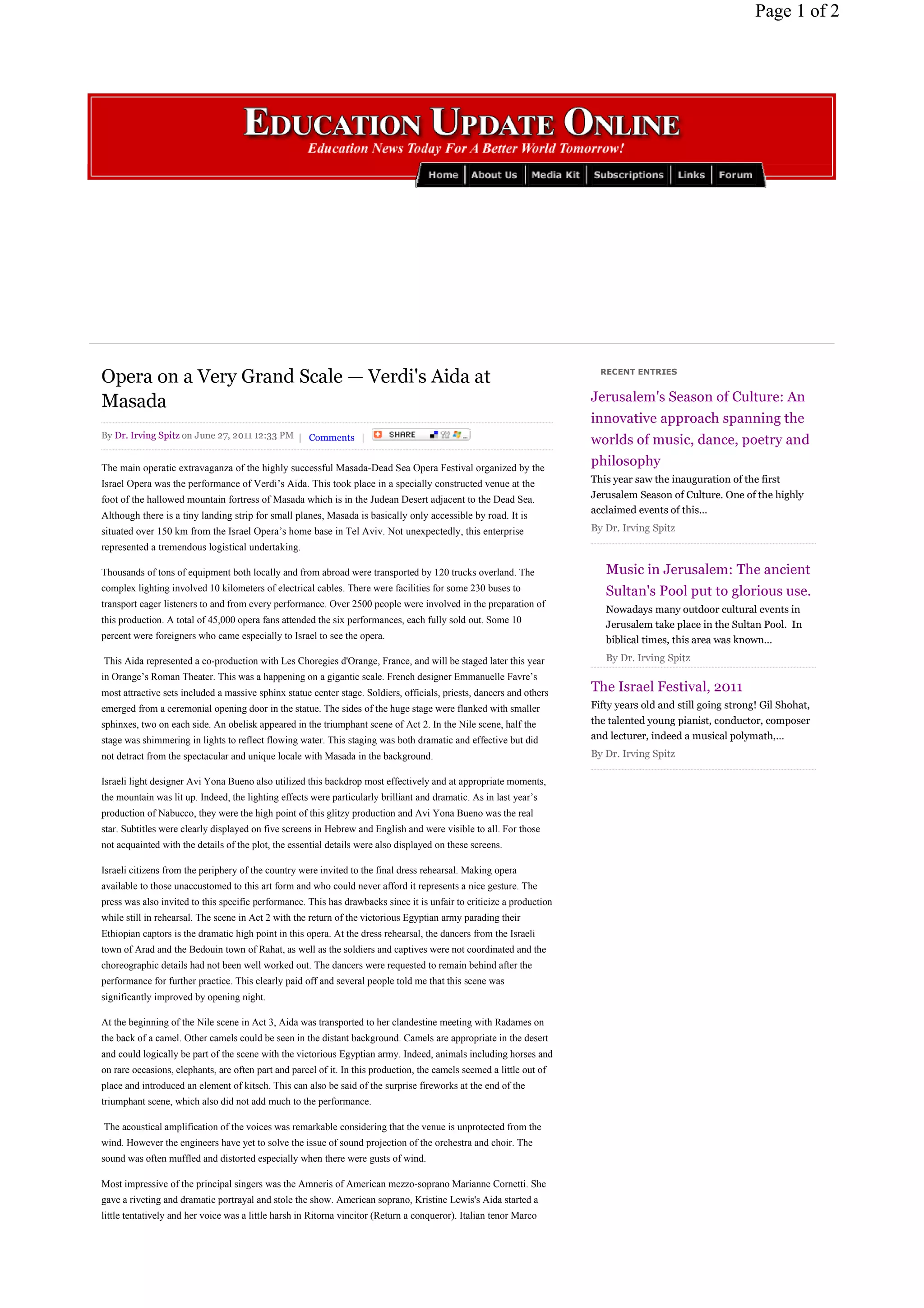 Aida at Masada | PDF