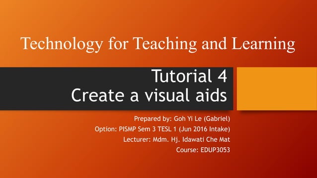 Edup3053 tutorial 4 | PPT