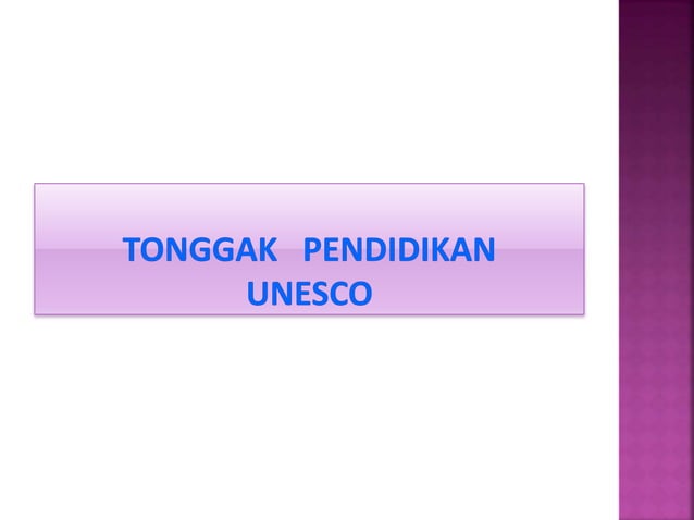TONGGAK PENDIDIKAN UNESCO | PPT
