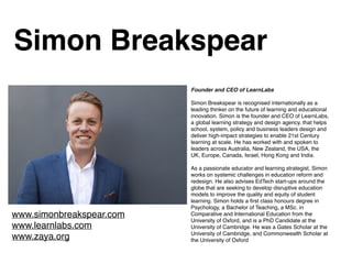 EDUPRENEURS: Lessons from educational pioneers on how to lead future-focused change | PPT