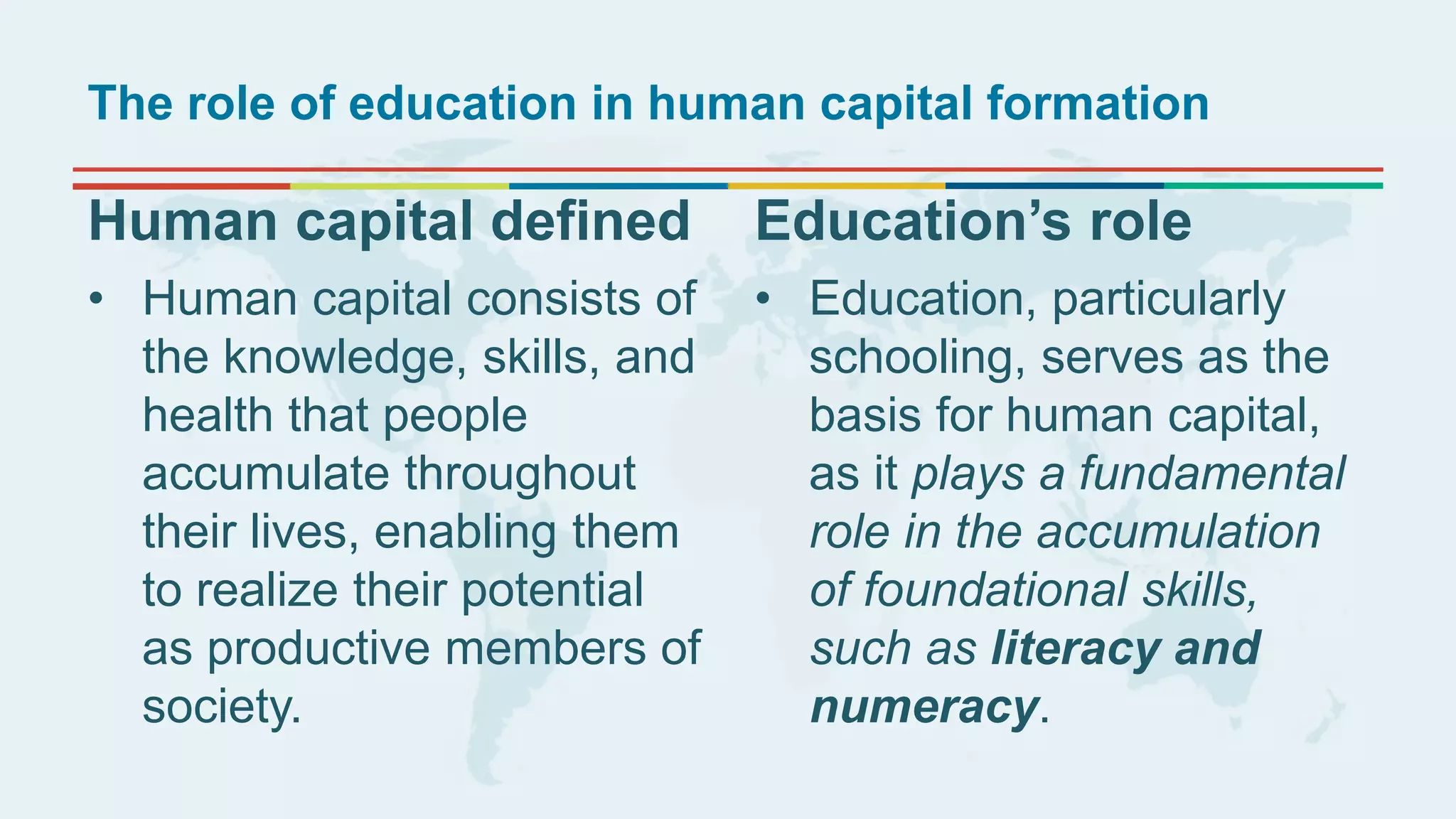 The role of education in human capital formation | PPTX