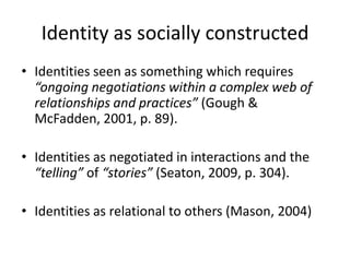 Learning from cognitive development to identity development | PPTX