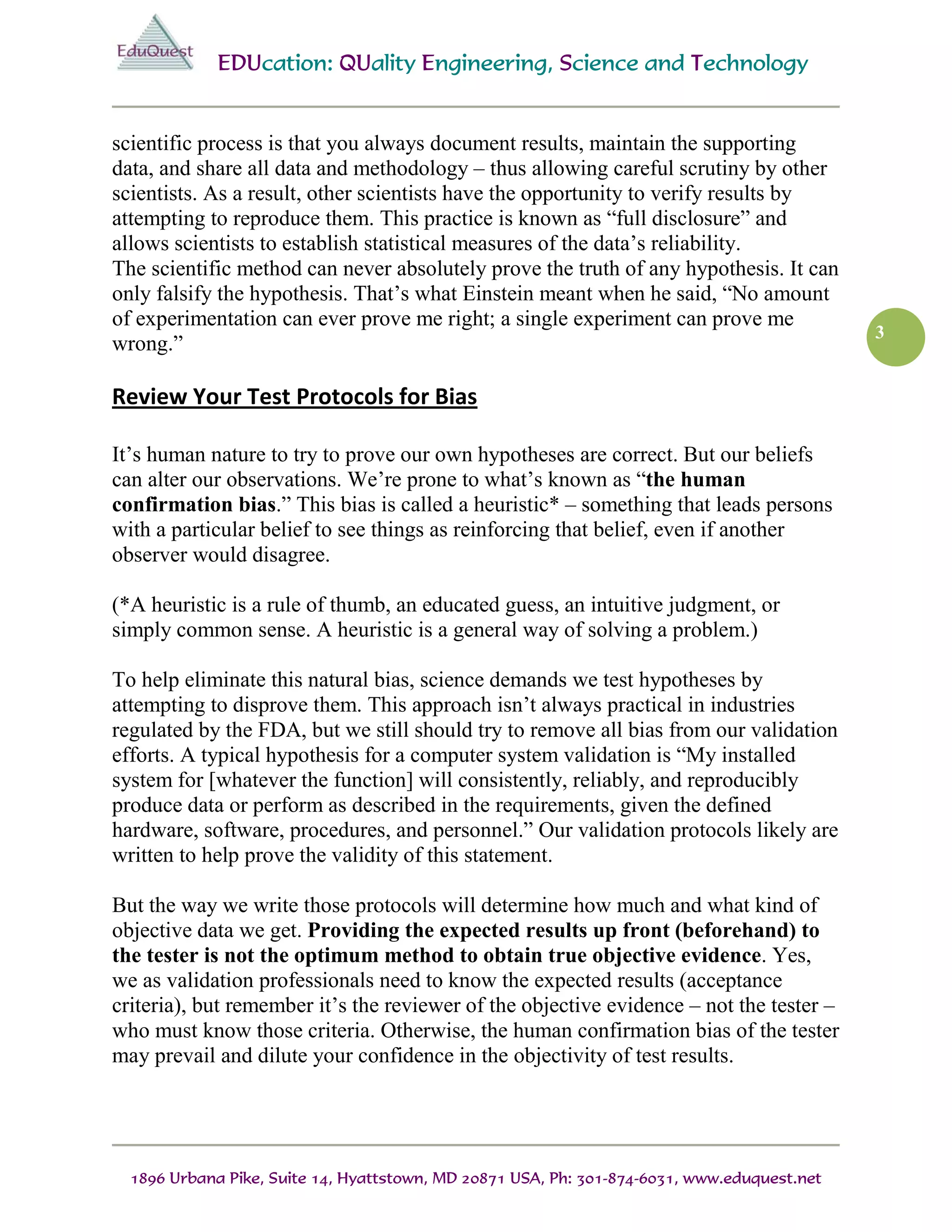 What is Objective Evidence? - EduQuest FDA Compliance Advisory | PDF