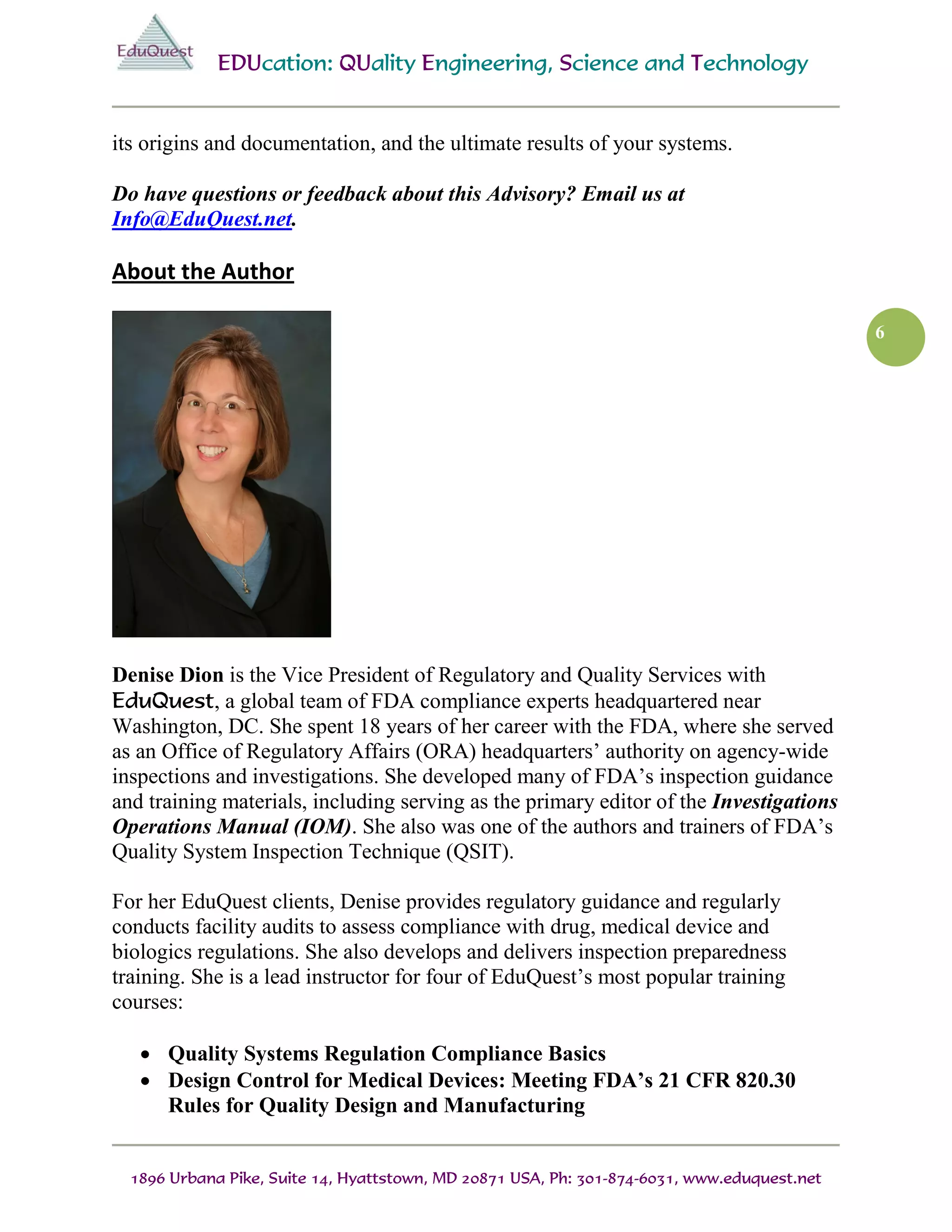 What is Objective Evidence? - EduQuest FDA Compliance Advisory | PDF