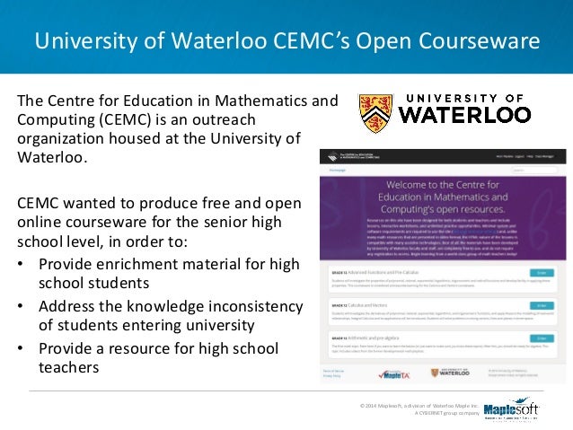 Maple University of Waterloo case study