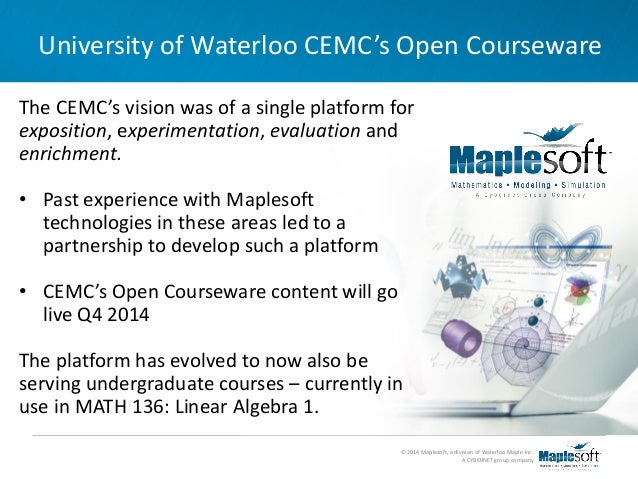 Maple University of Waterloo case study