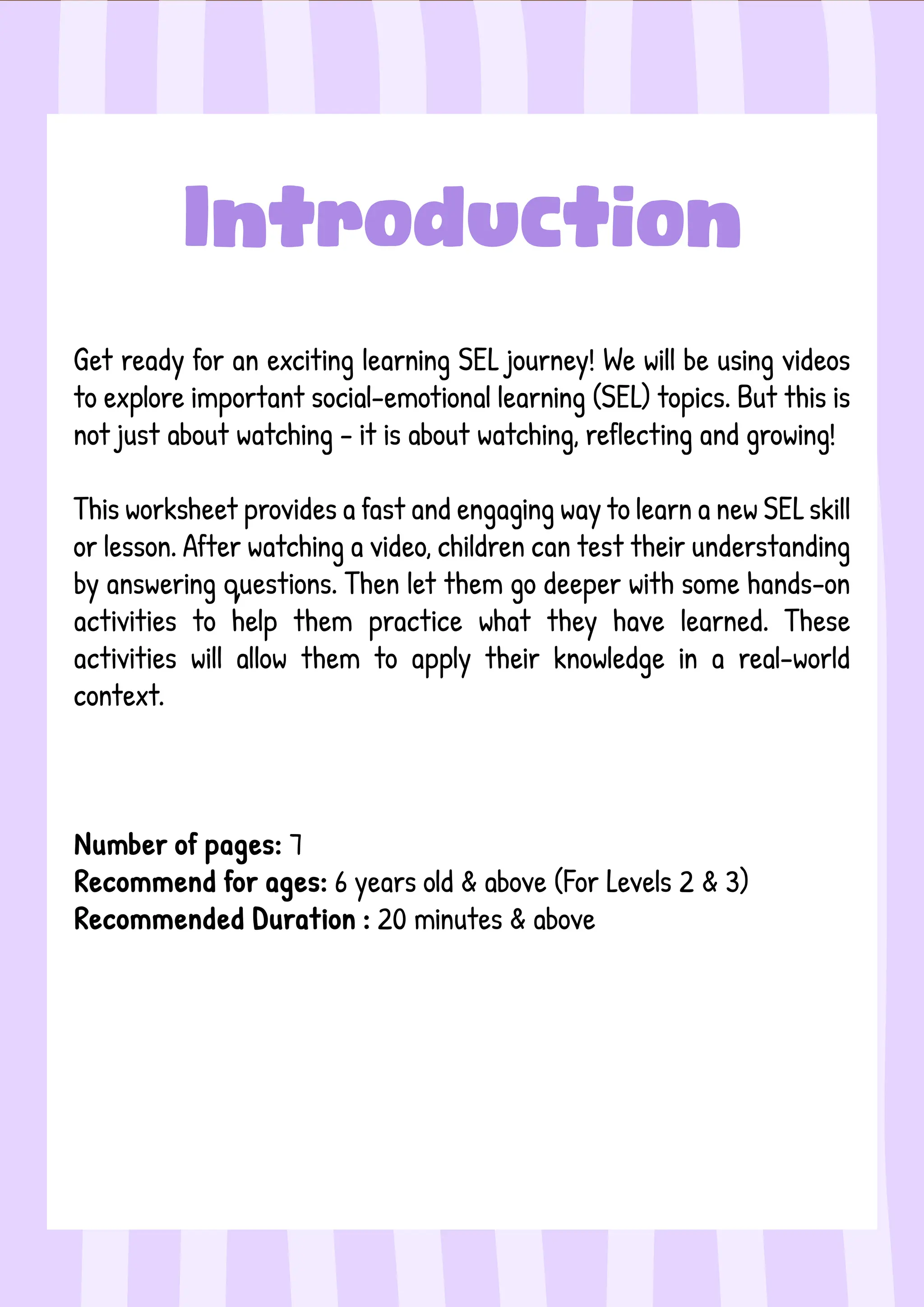 SEL Learn About Emotions – Video Activity | PDF